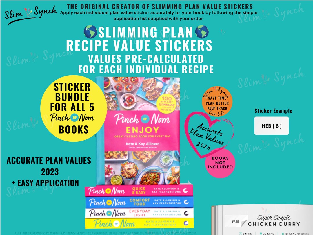Pinch of Nom 5 Pack of STICKERS Complete Collection | Slimming Plan ...