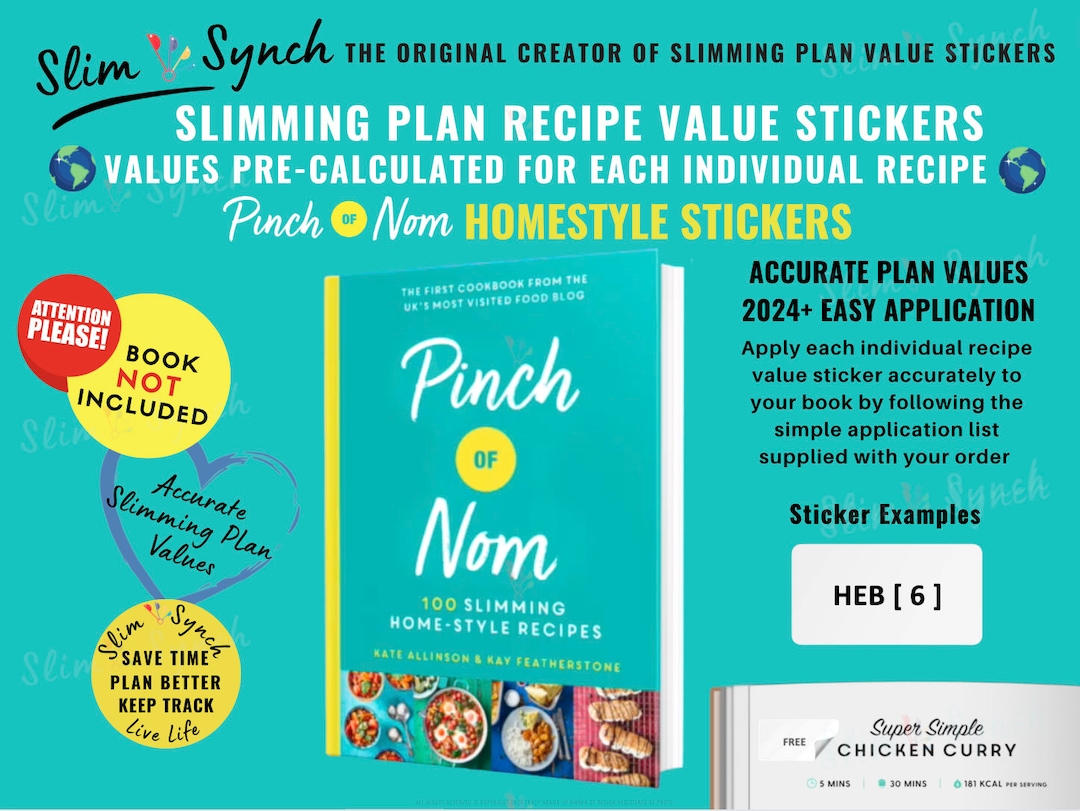 Pinch of Nom STICKERS 100 Homestyle Individual 2025 Recipe Values ...