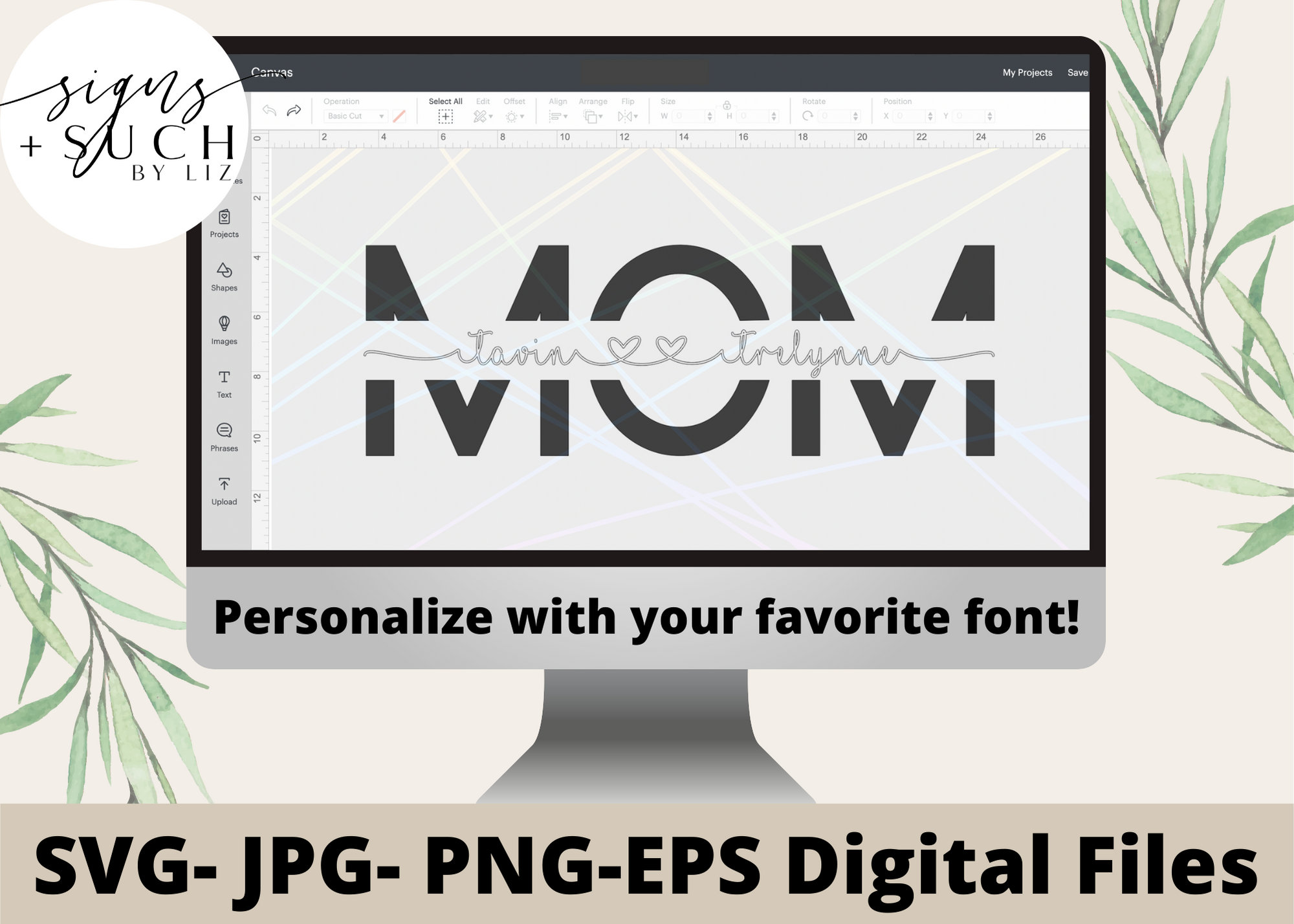 Mom SVG | Mother's Day Sign | Cricut | EPS, JPG, Png Digital Files ...