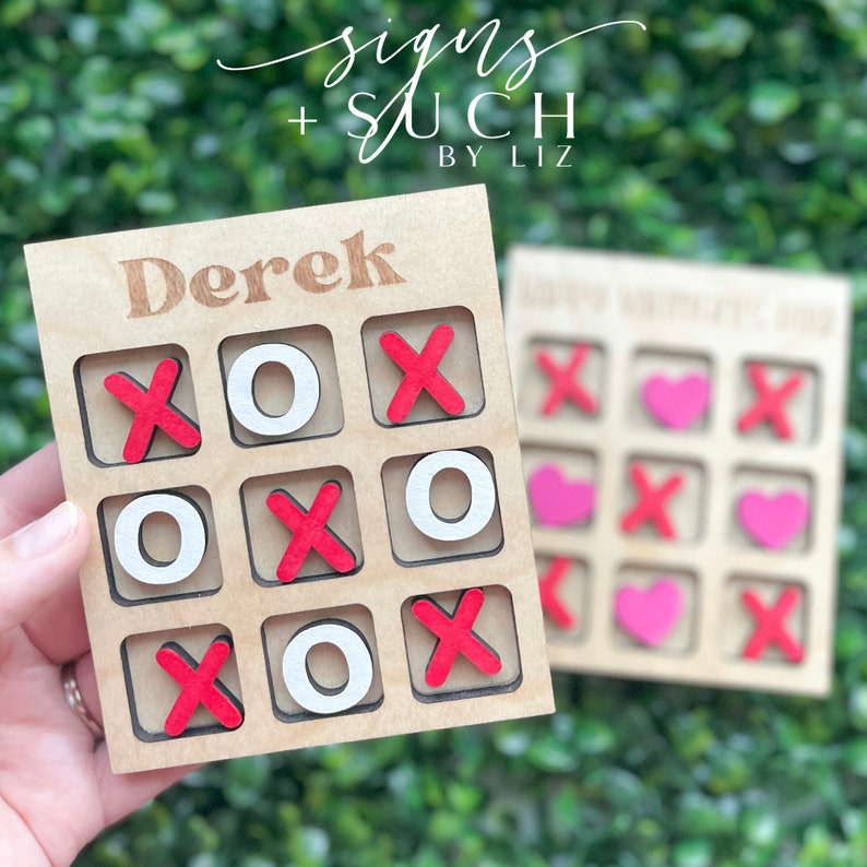Tic Tac Toe Valentine's Board Game Personalized Gift Valentines Gifts ...