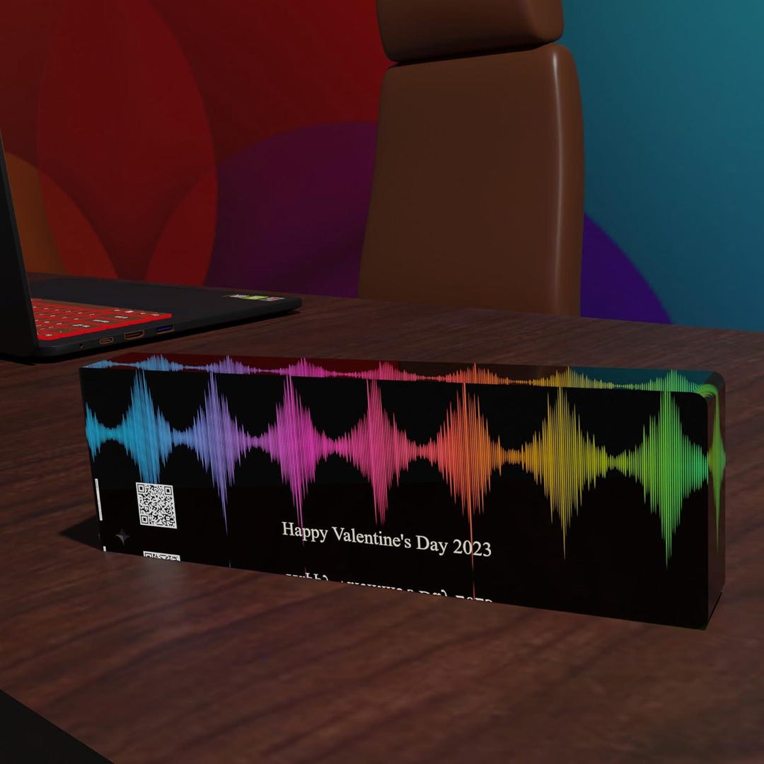 Soundwave Art With Scannable Qr Code, Custom, Valentine Gifts, I Love ...