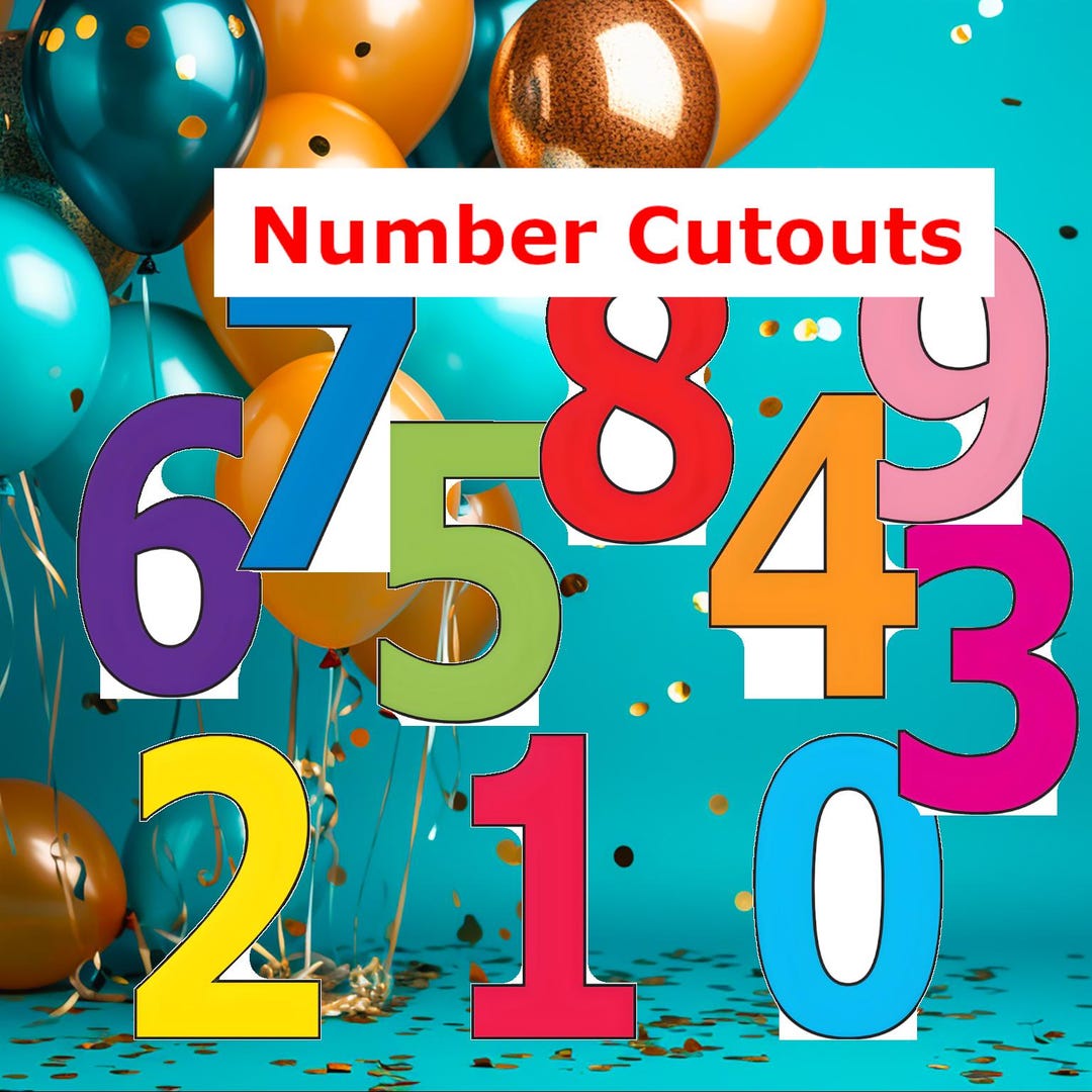 Number Cardboard Cutouts, Multi Colors, Multi Size, Waterproof ...