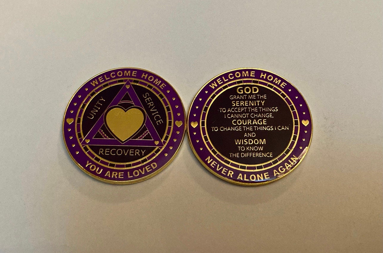 Welcome Home Recovery Chip With Serenity Prayer - Etsy