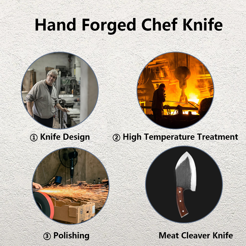 Personalized Heavy Duty Japanese Hand Forged Cleaver Knife for Kitchen ...