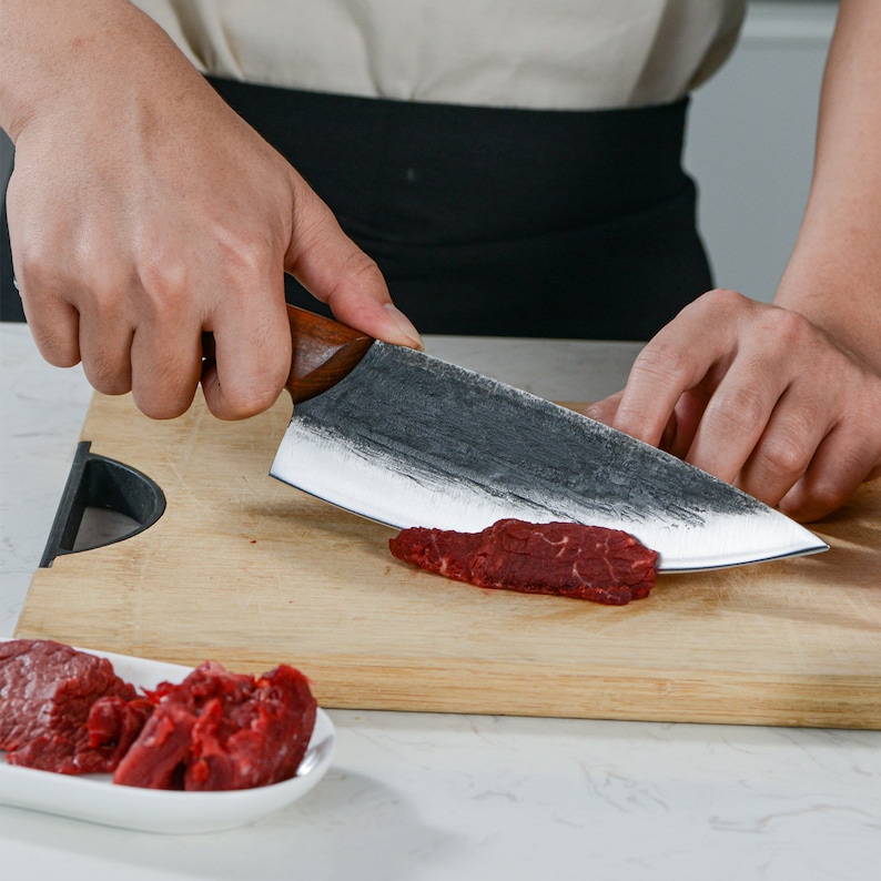 Kitchen Heavy Duty Japanese Hand Forged Cleaver Knife for Chef Slicing ...