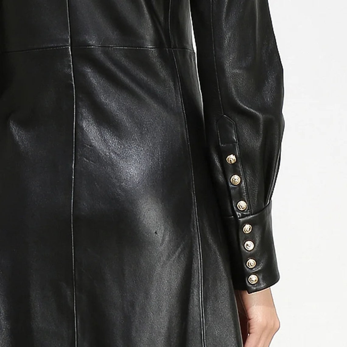 Women's Handmade Soft Genuine Leather Dress With Zip Closure, Full ...