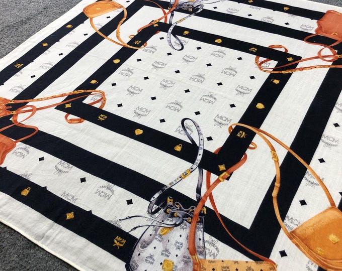Vintage MCM Monogram Handkerchief, Vintage MCM Bandana, MCM Head Scarf ...