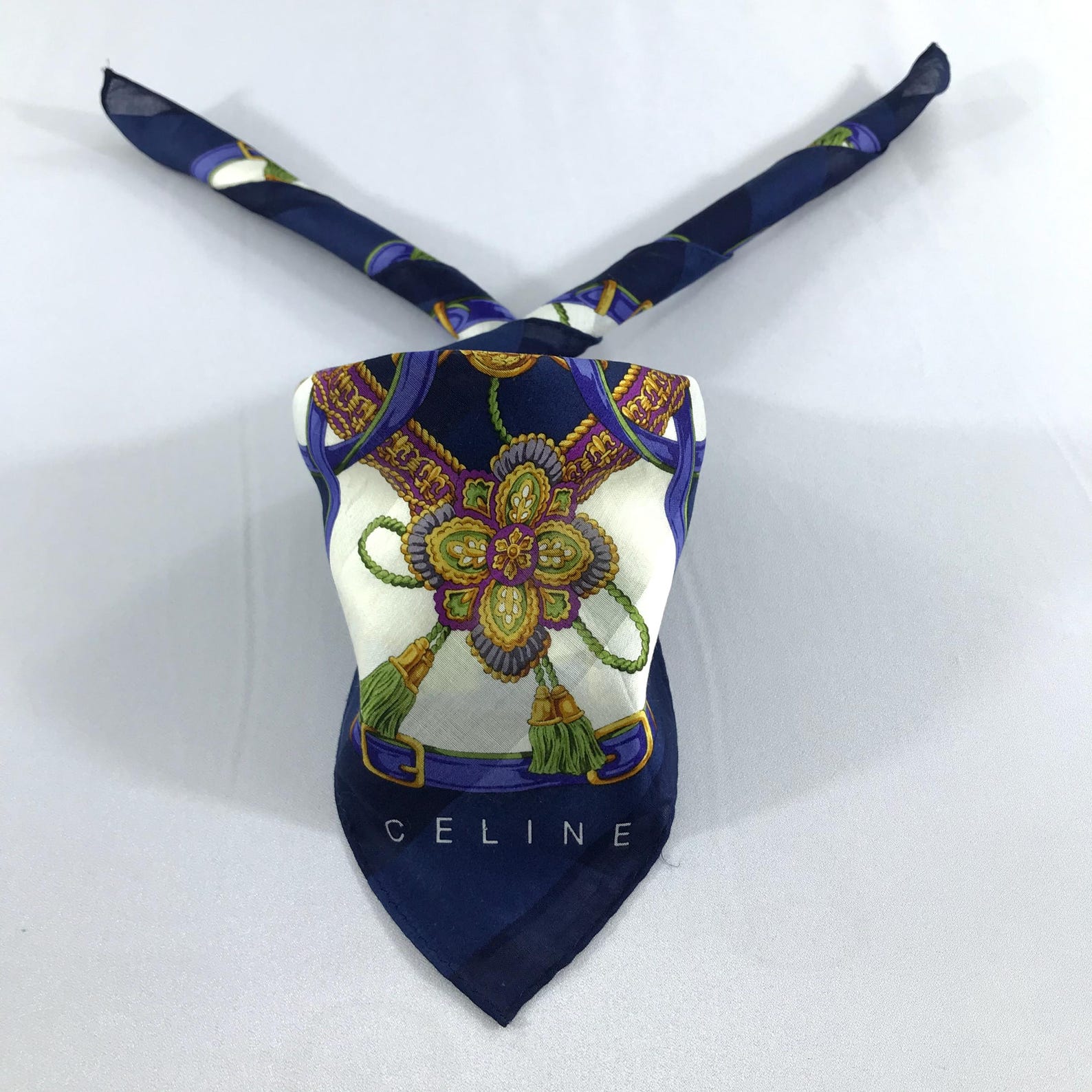 Vintage Celine Handkerchief, Celine Accessories, Celine Scarf, Silk ...