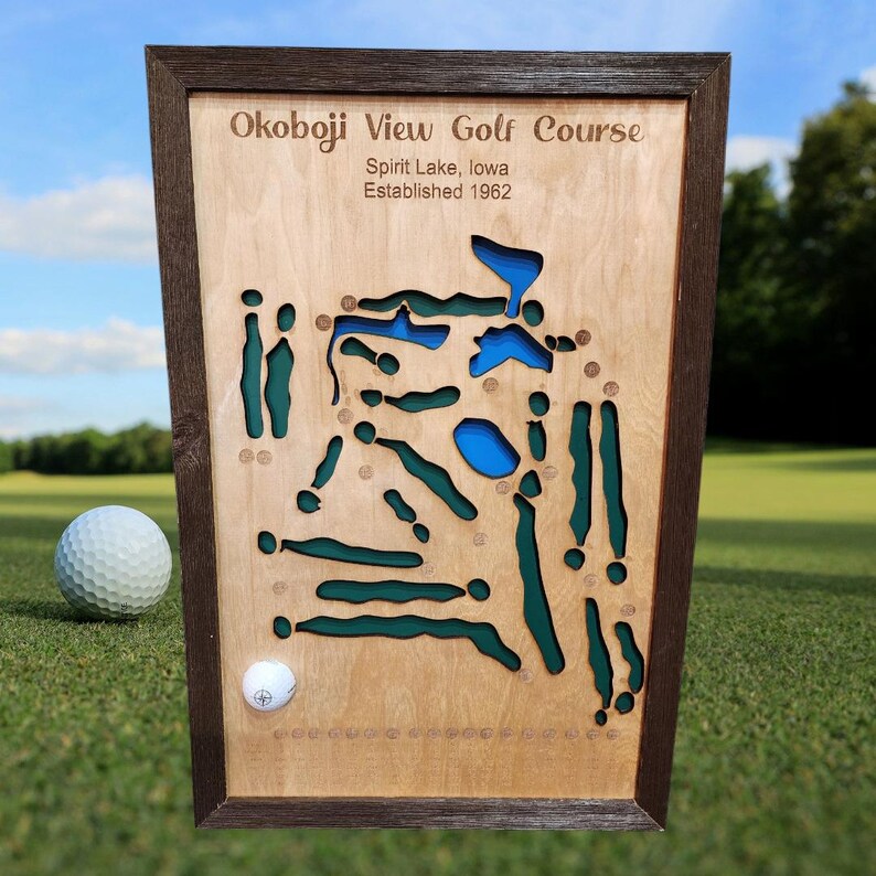 Laser-cut Layered Golf Map – Okoboji View Golf Course, Spirit Lake ...