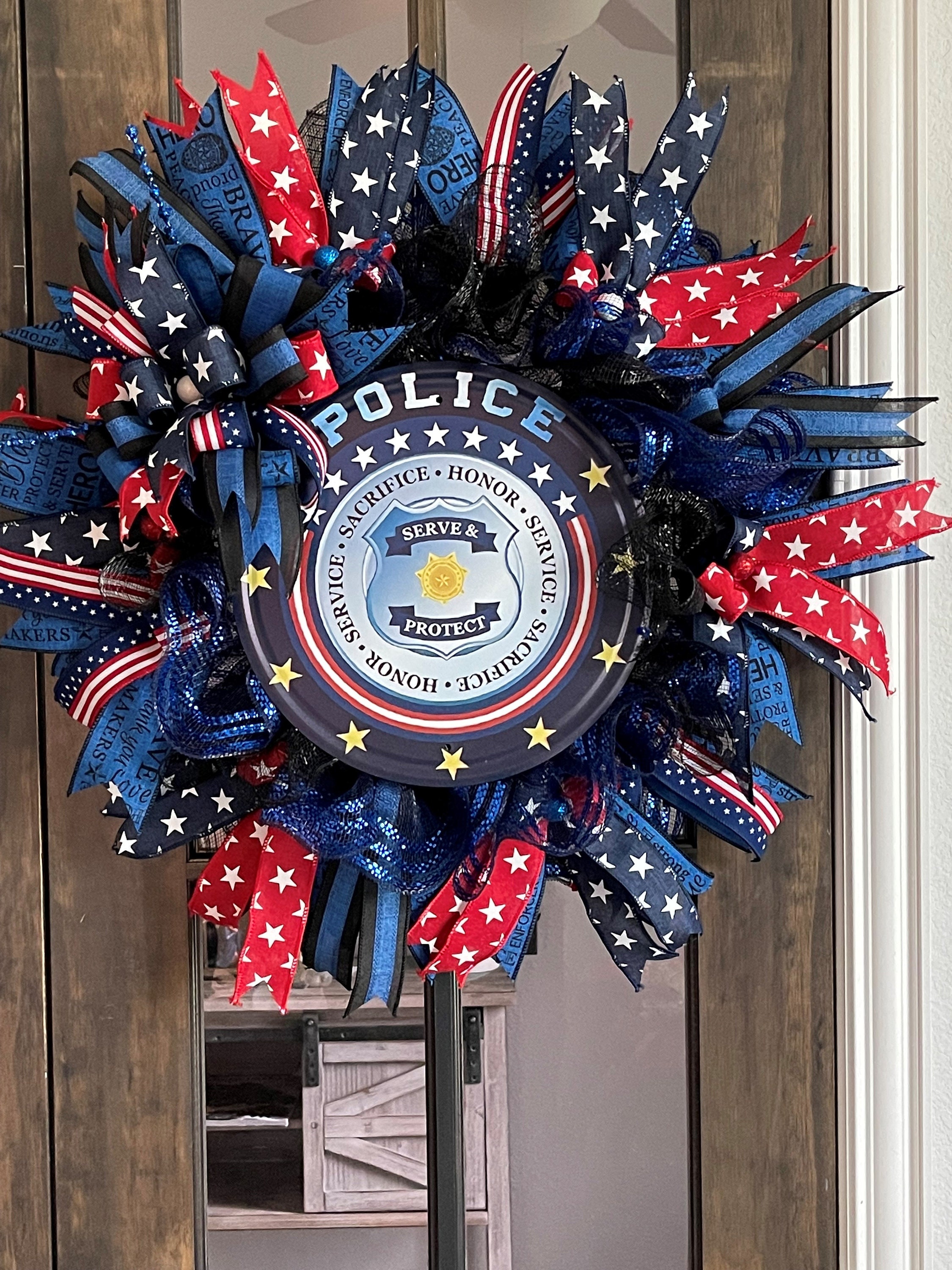 Support the Police Wreath Support the Blue Wreath Police Wreath - Etsy