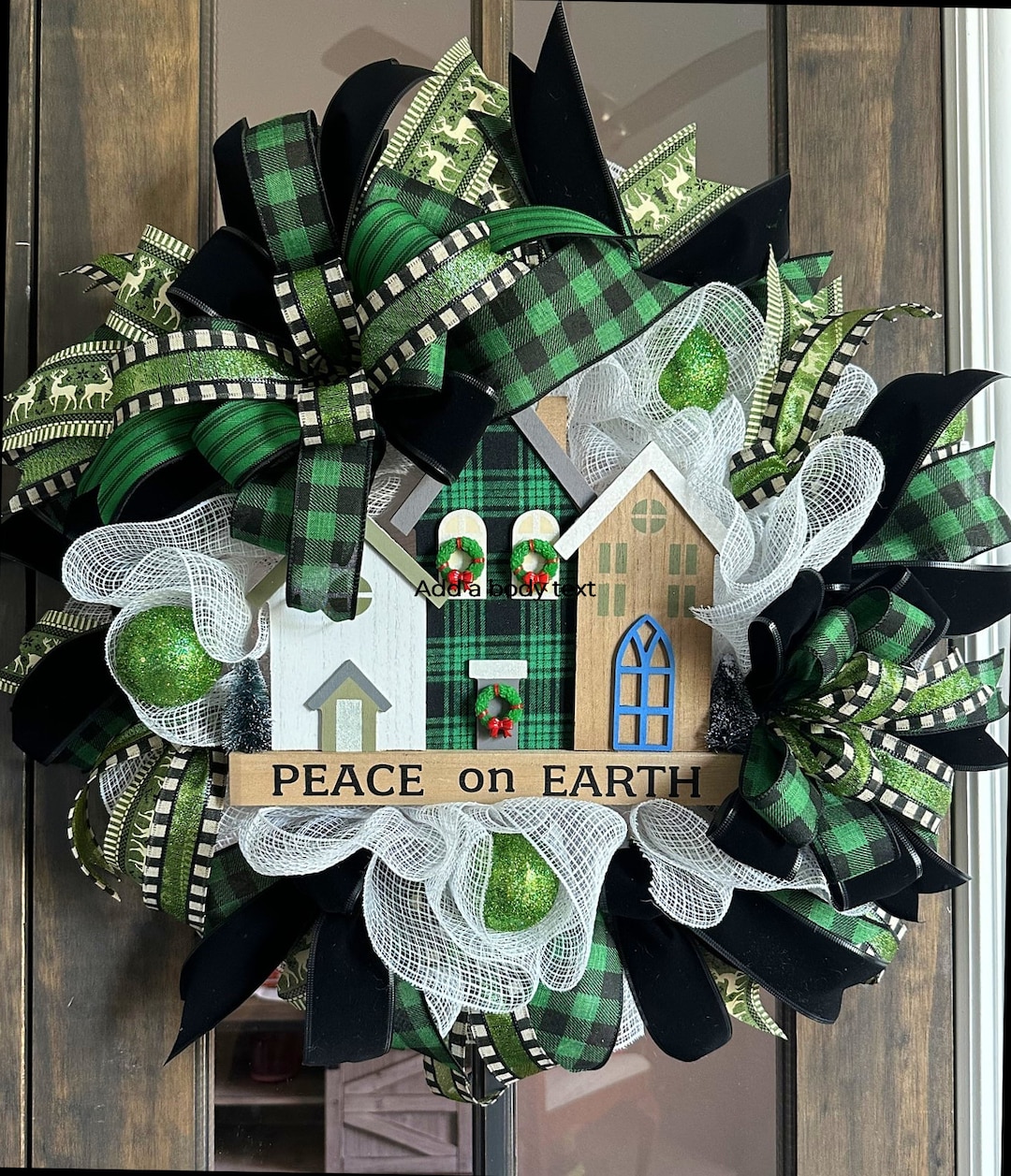 Peace on Earth Christmas Wreath Winter Wreath Holiday Door Decor ...
