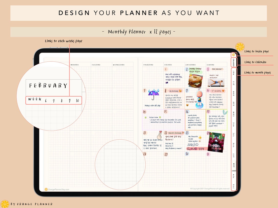 Undated Bujo Digital Planner Goodnotes Templates Journal - Etsy