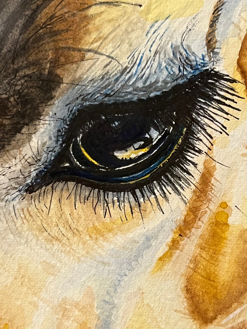 Original Watercolor, Ink, Giraffe Art, Mini Artwork, Handmade Art ...