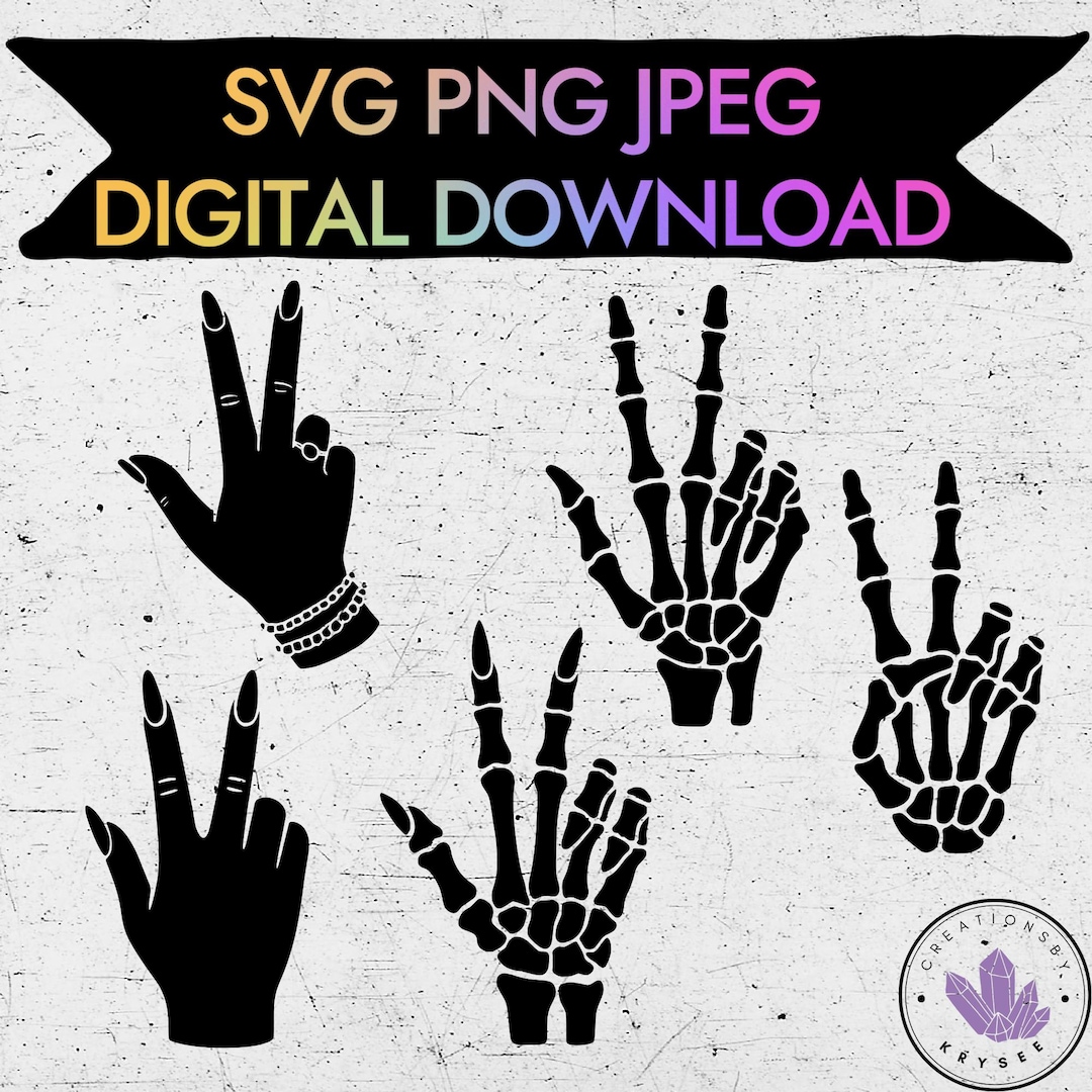 Jeep Wave SVG Bundle – 5 Hand Styles, Skeleton & Glam Peace Signs ...