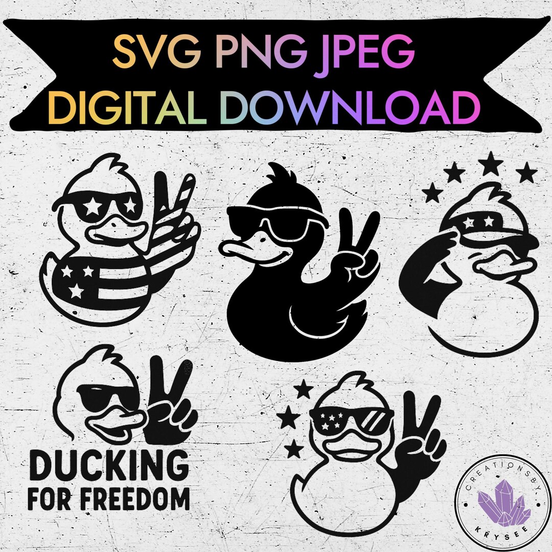 Duck Wave SVG Bundle – 5 Patriotic Ducking Designs for Cricut, 4th of ...