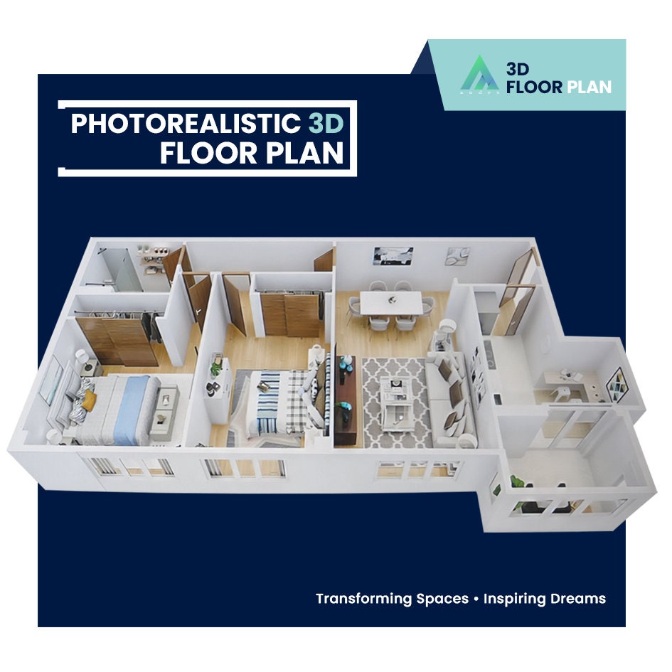 3D FLOOR PLAN - PHOTOREALISTIC 3D Rendering - 24 Hrs.-turn Around ...