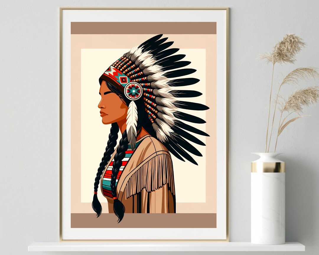 Native American Art, Native American,american Indian Headdress Print ...