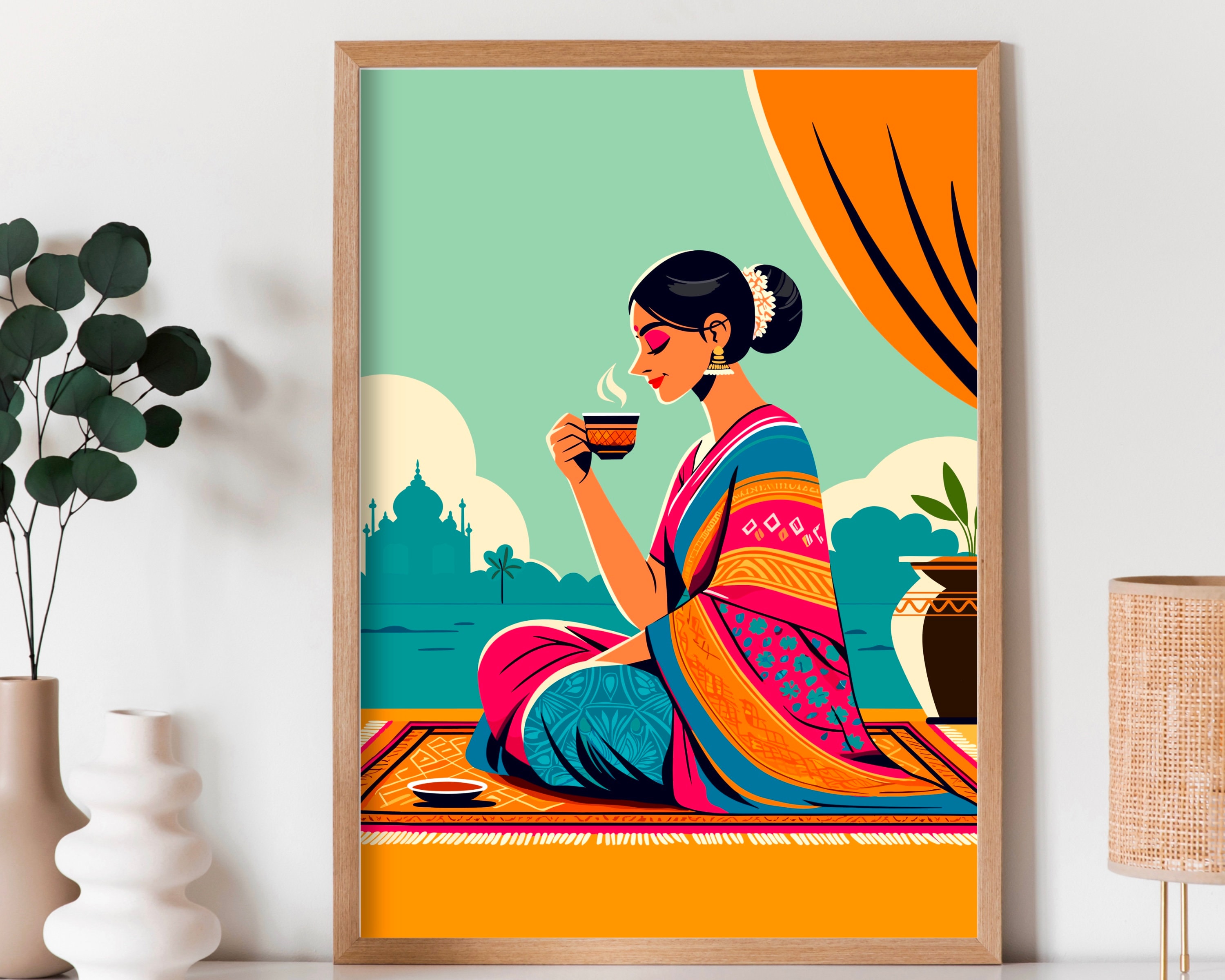 Chai Lover Art Retro Chai Art Desi Art South Asian Art Indian Art ...