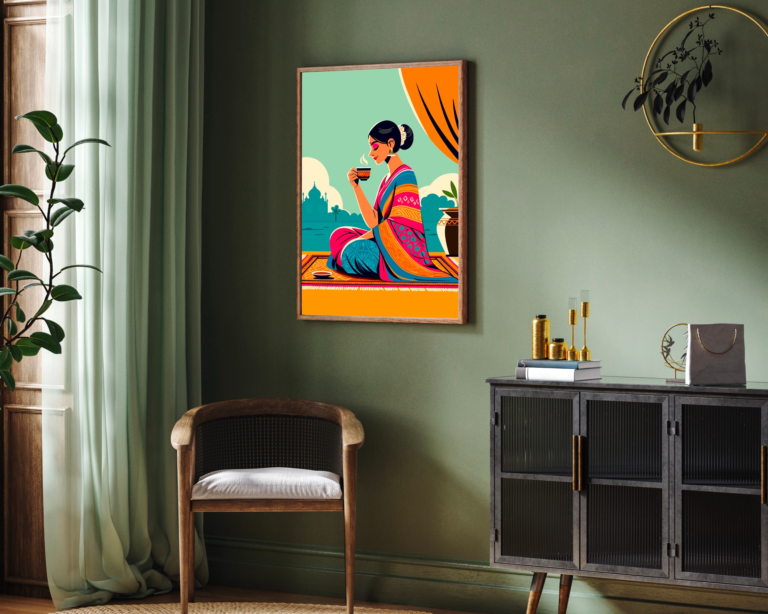 Chai Lover Art Retro Chai Art Desi Art South Asian Art Indian Art ...