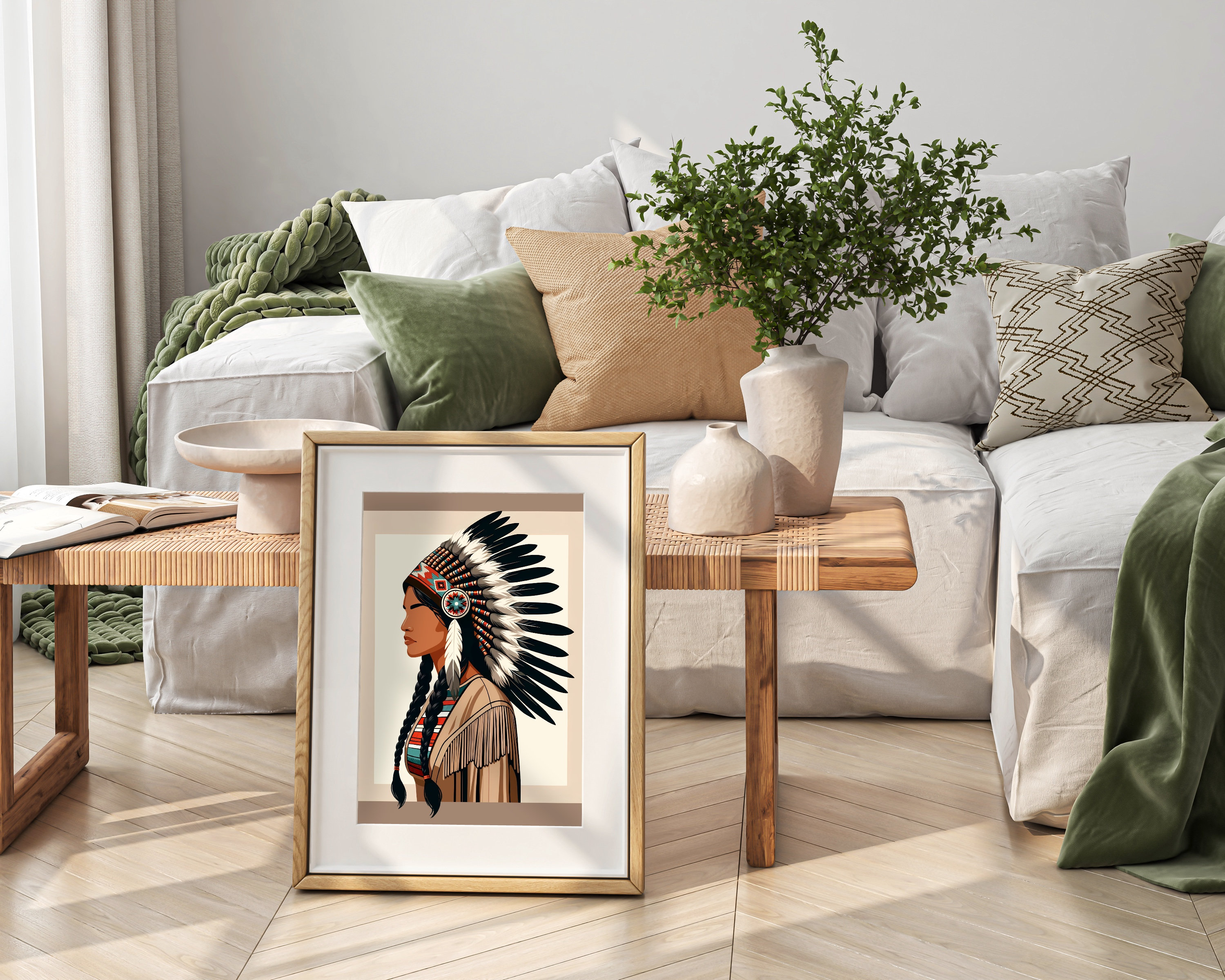 Native American Art, Native American,american Indian Headdress Print ...