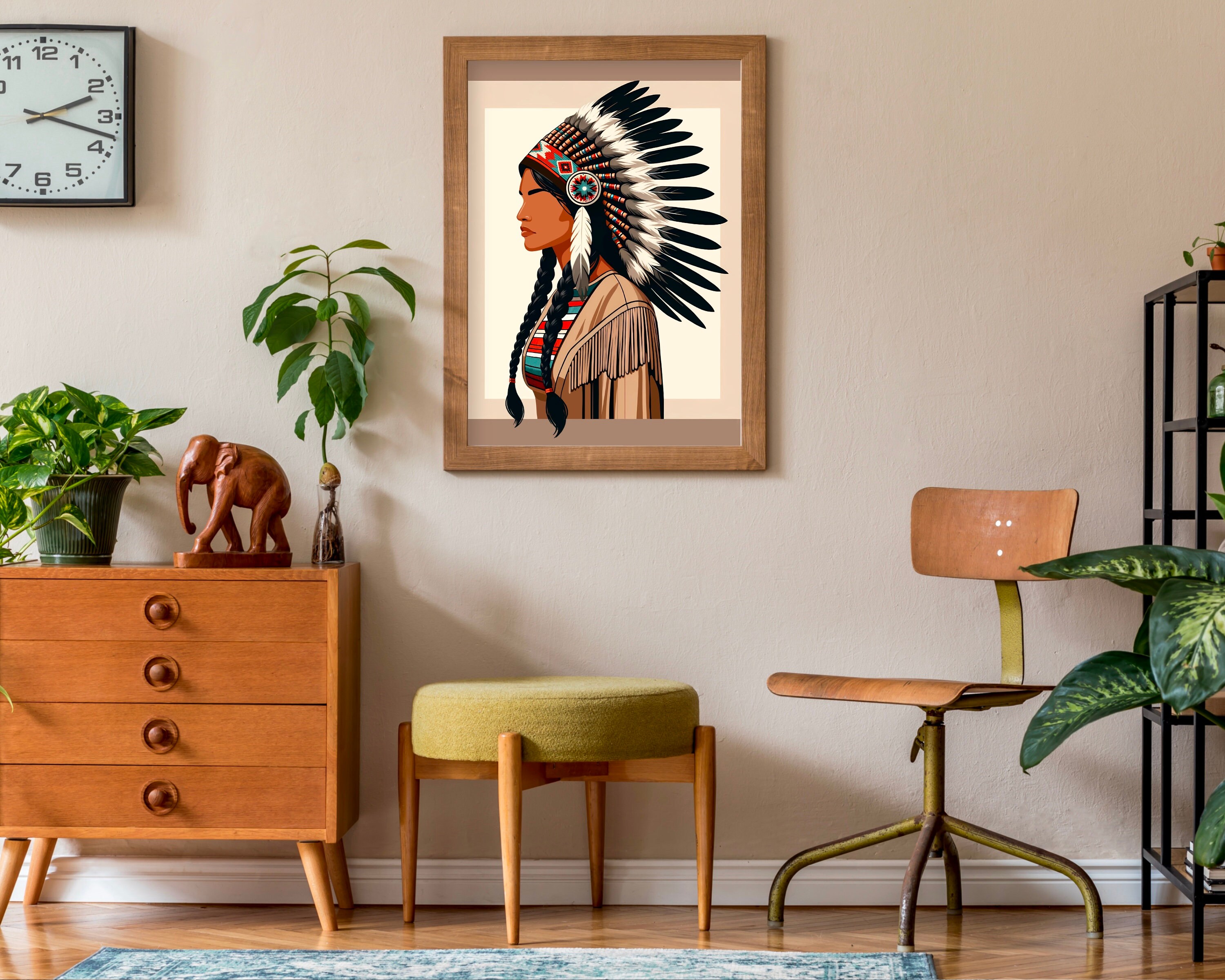 Native American Art, Native American,american Indian Headdress Print ...