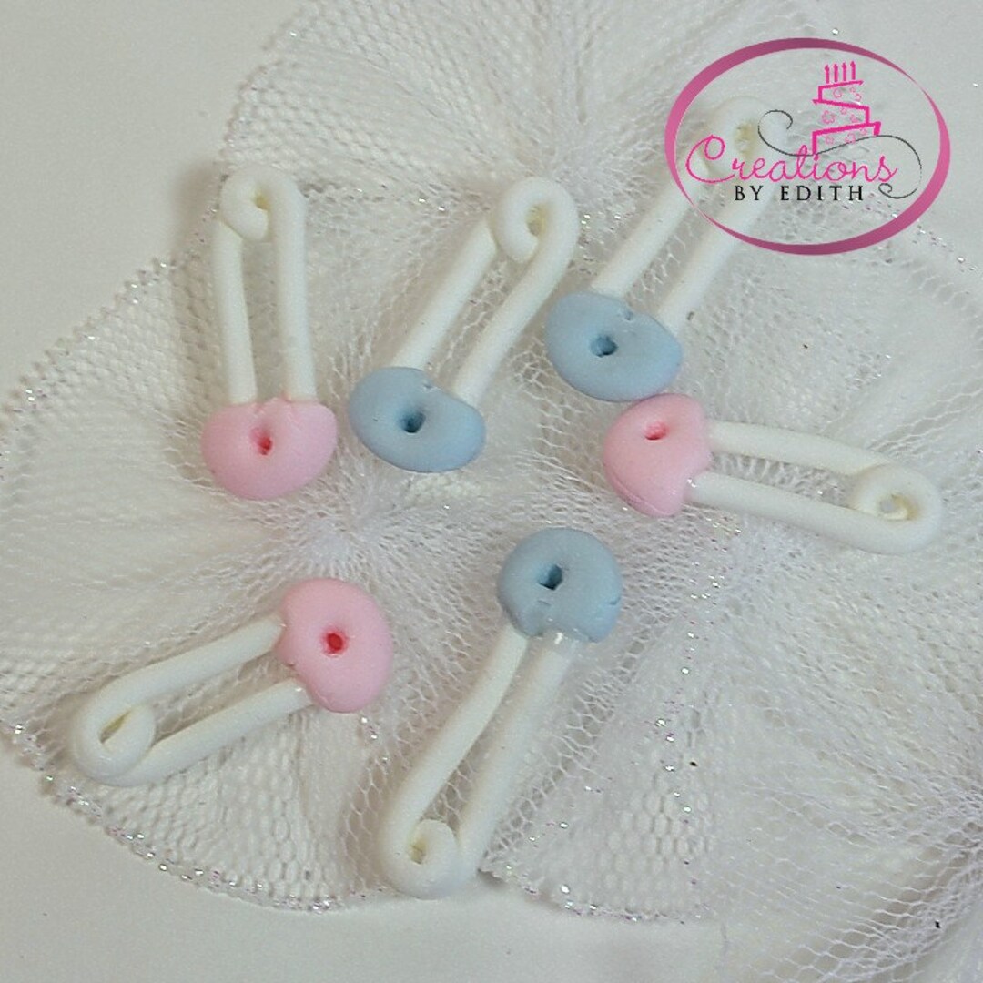 Sm. Diaper Pin Applique in Cold Porcelain/12pcs. - Etsy