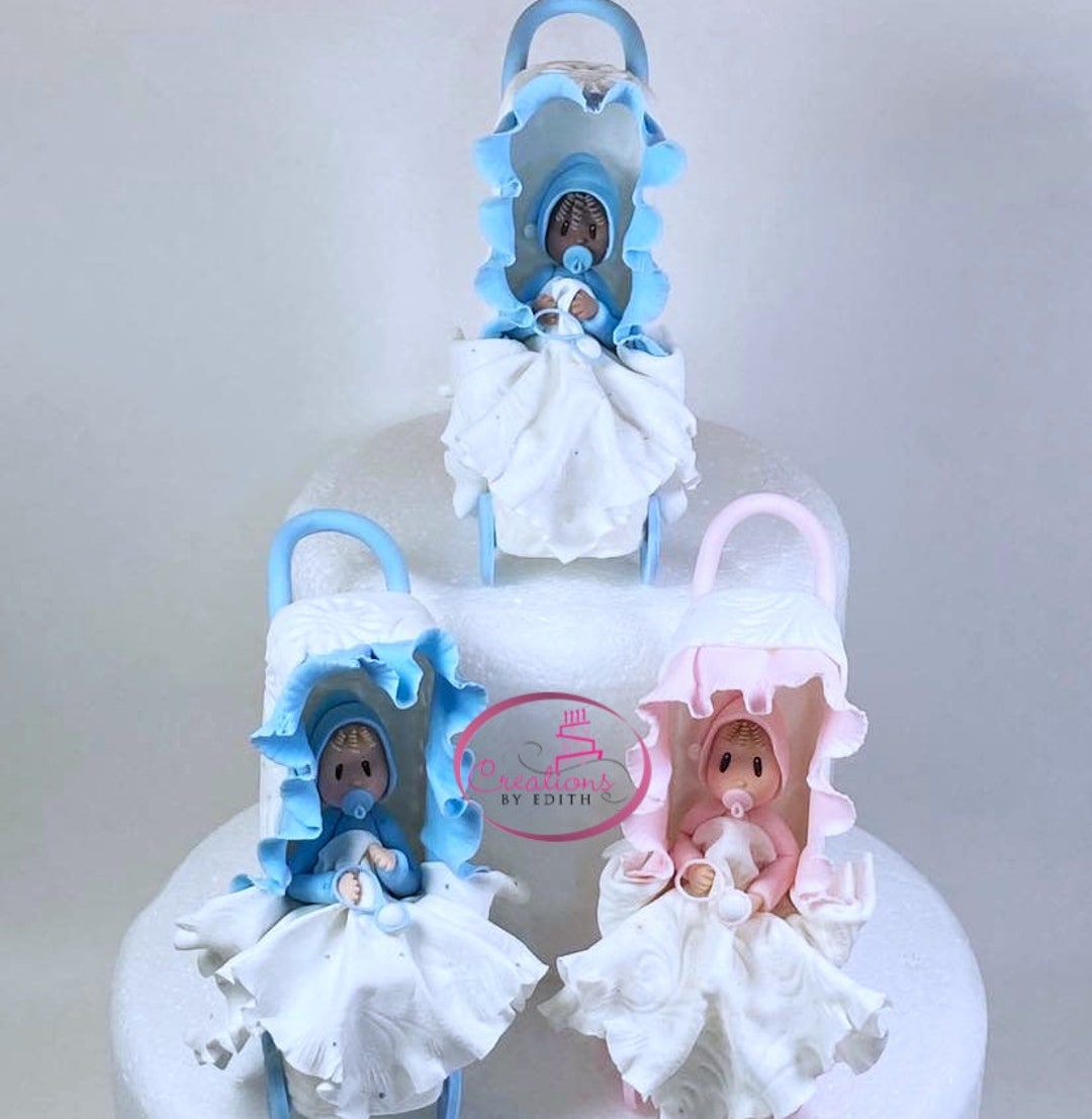 Baby in a Stroller Cake Topper in Cold Porcelain - Etsy