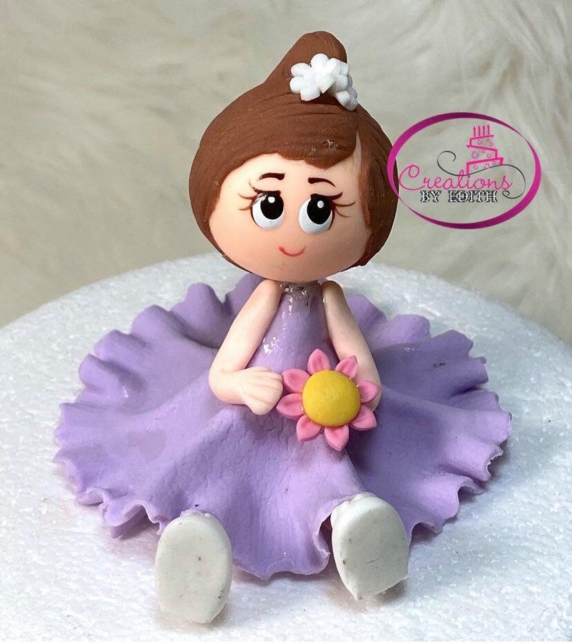 Girl Dolls Cake Topper Birthday Cake Topper Cold Porcelain - Etsy