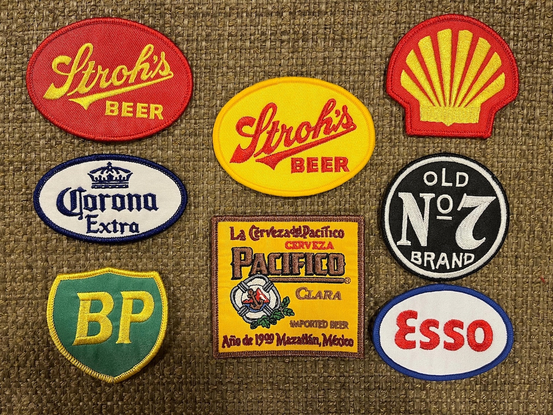 Vintage-inspired Beer & Whiskey Gas Station Hat Patches - DIY Mexican ...