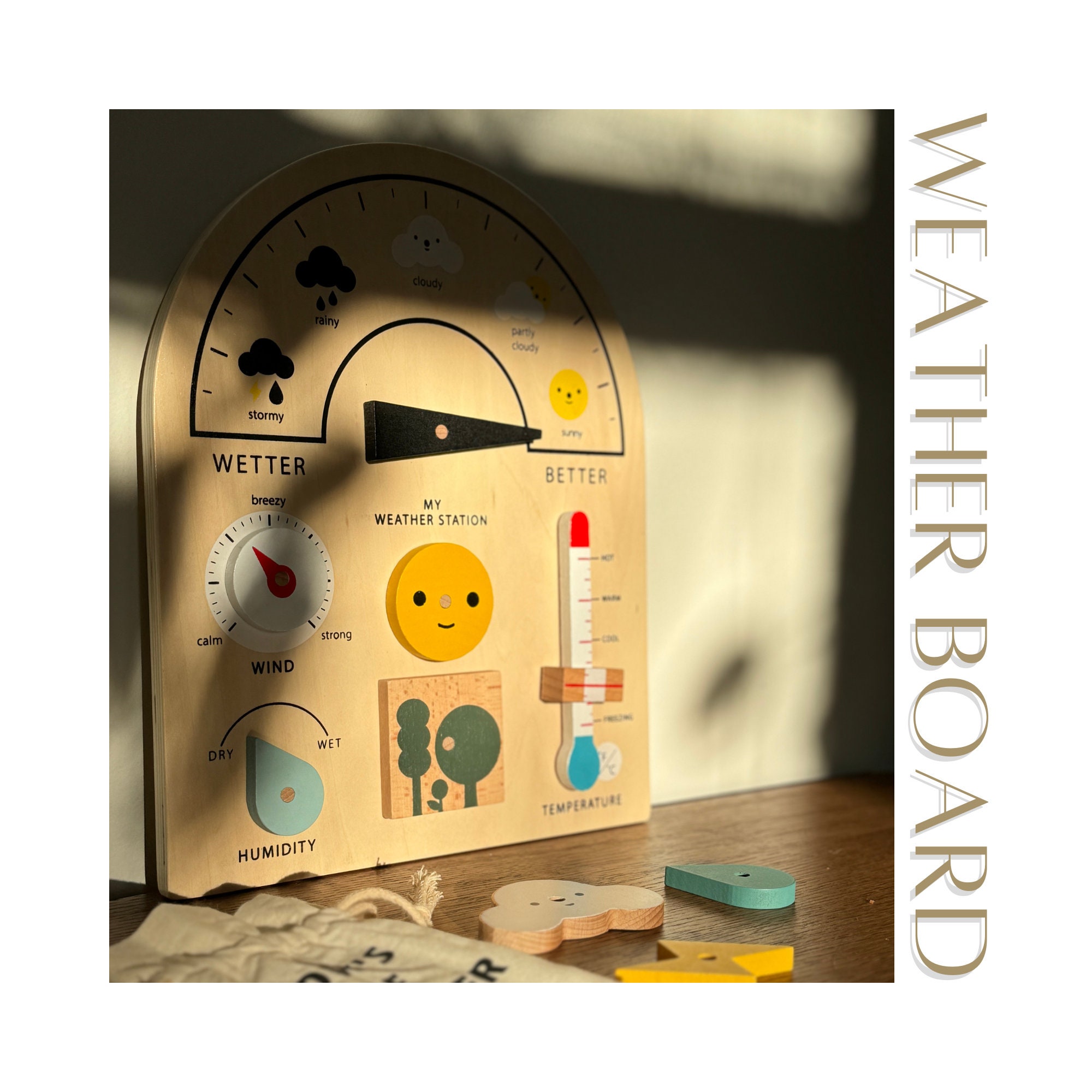 Wooden Weather Station Board: Montessori Educational Toy - Etsy