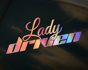 Lady Driven Sticker - Etsy