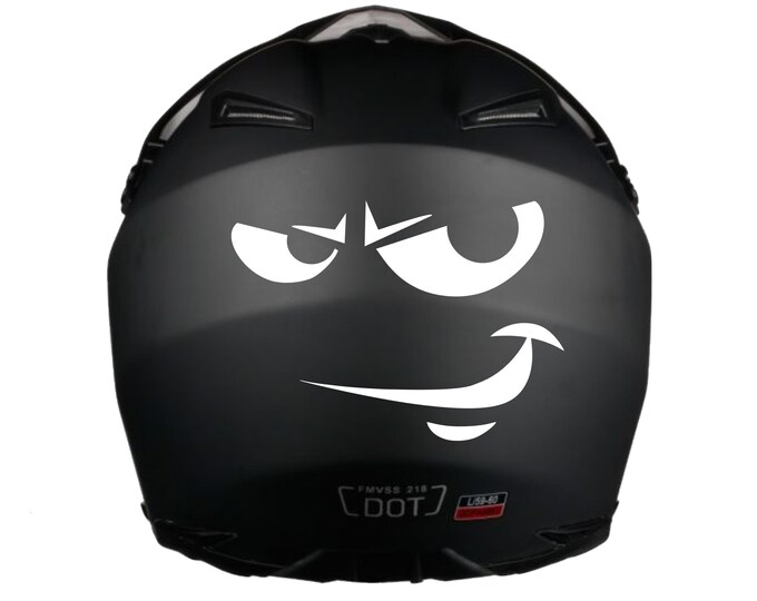 Reflective Motorcycle Helmet Sticker / Decal / Waterproof / Evel Smile ...