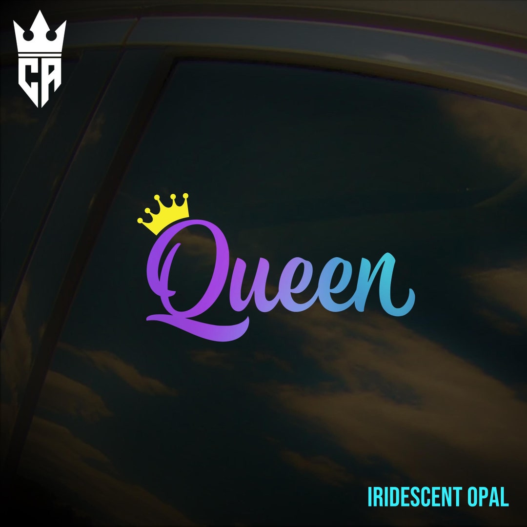 Queen With Crown Car Window Sticker, Die-cut Vinyl Decal - Etsy