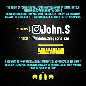 Custom Instagram Car Window Sticker, Die-cut Vinyl Decal - Etsy