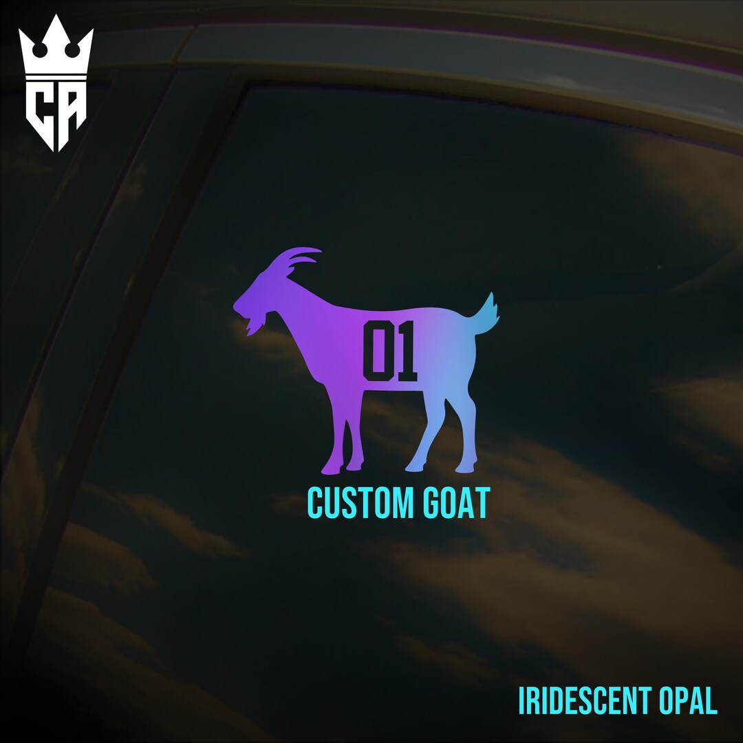 Custom Greatest of All Time Goat Car Window Sticker, Die-cut Vinyl ...