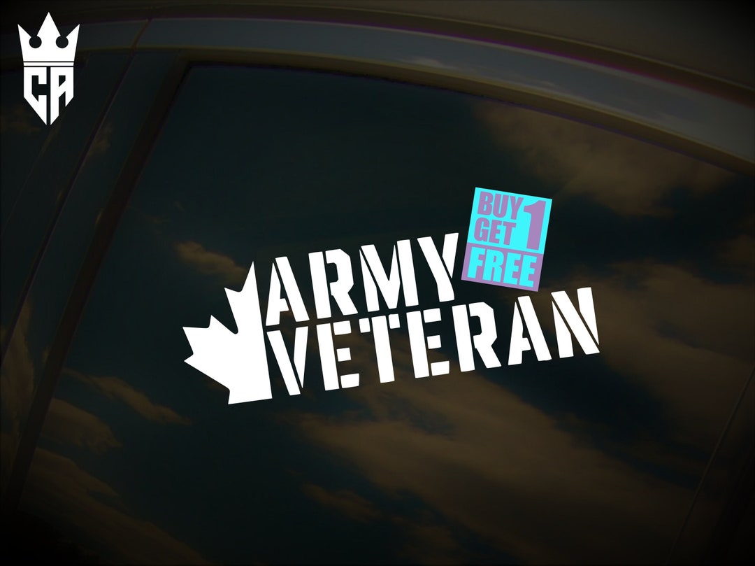 Canadian Army Veteran Car Window Sticker, Die-cut Vinyl Decal - Etsy