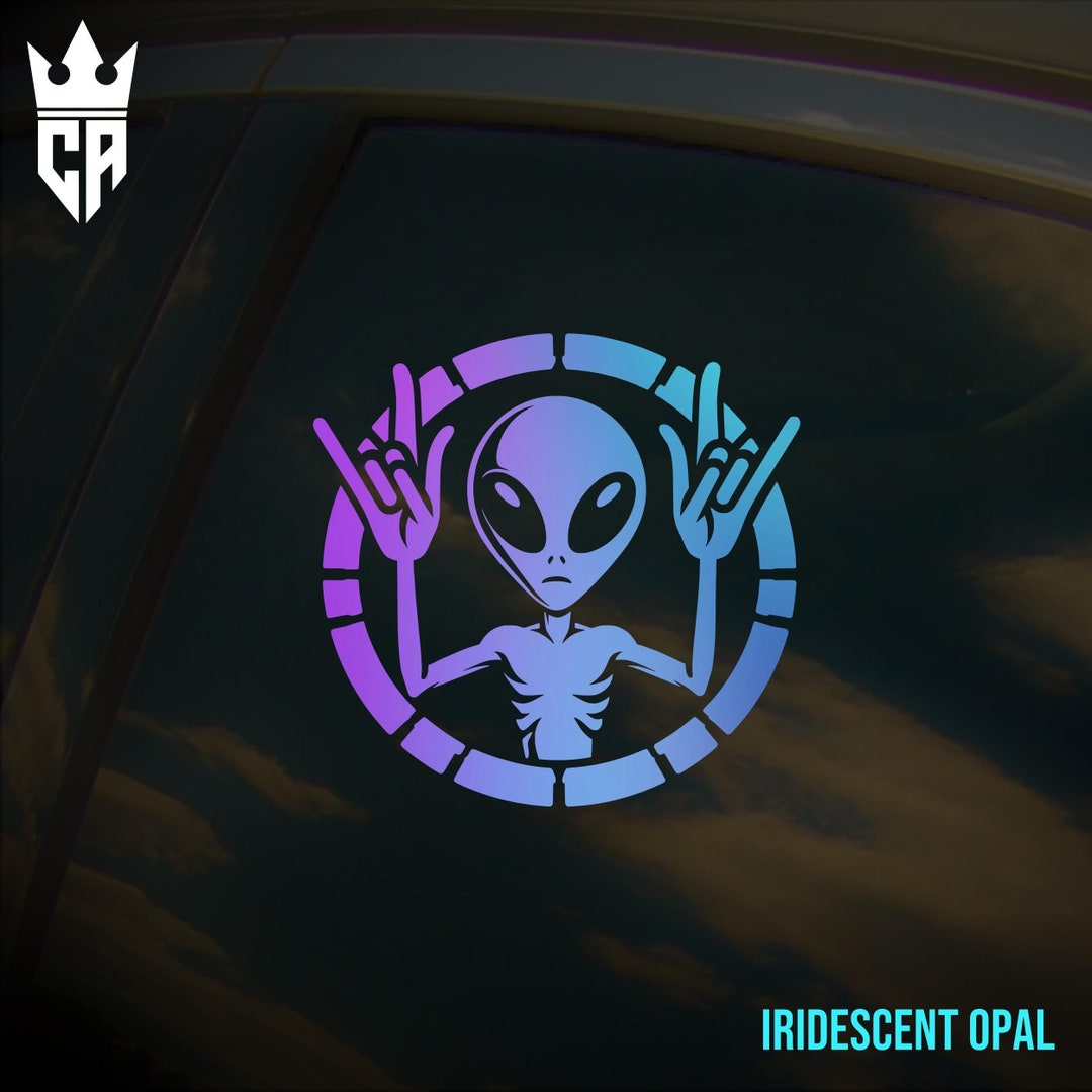 Rock on Alien Car Window Sticker, Die-cut Vinyl Decal - Etsy