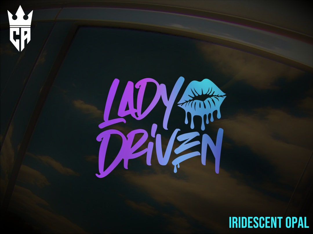 Lady Driven Car Window Sticker, Die-cut Vinyl Decal - Etsy