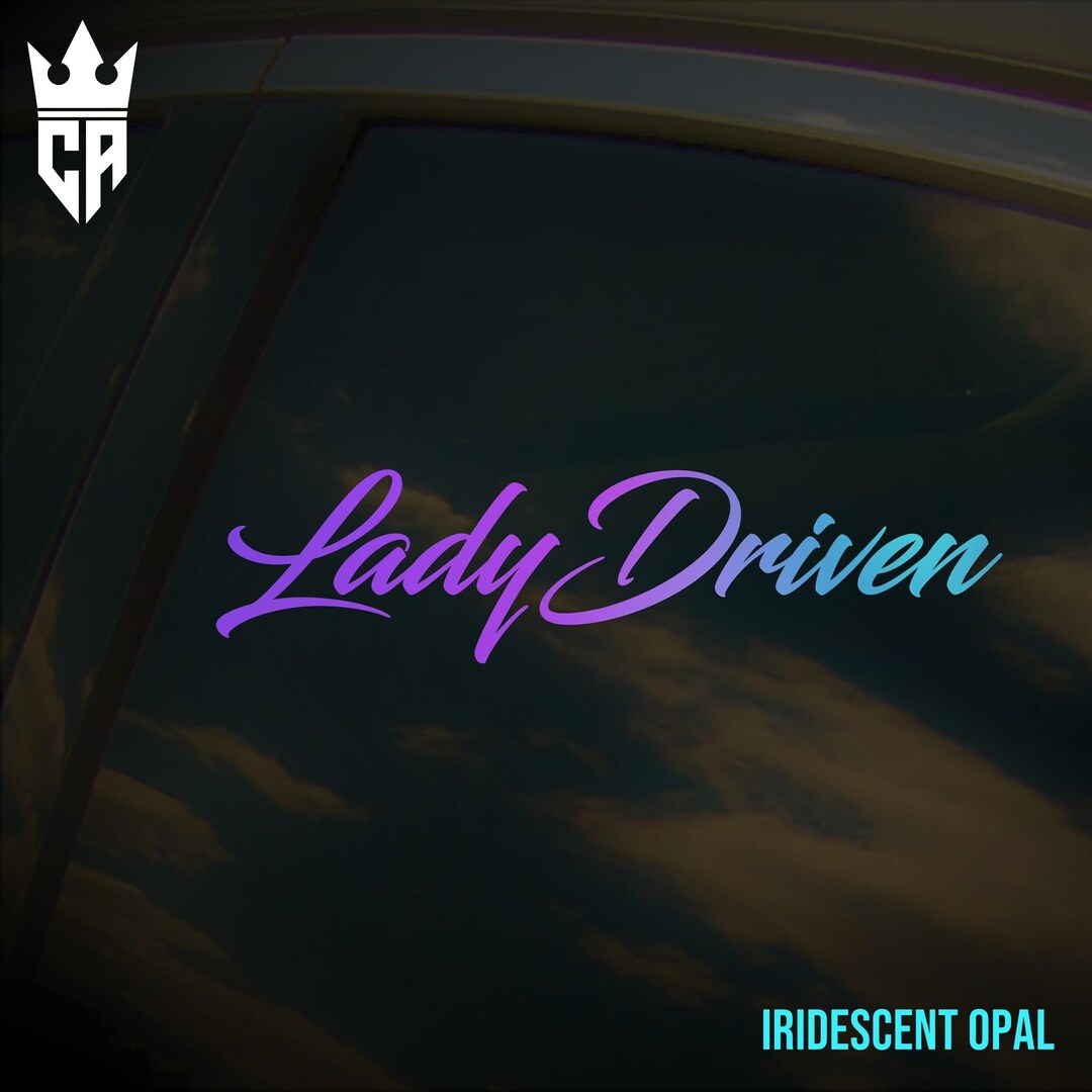 Lady Driven Car Window Sticker, Die-cut Vinyl Decal - Etsy