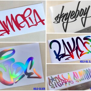 Custom Graffiti Name Sticker, Die-cut Vinyl Decal - Etsy