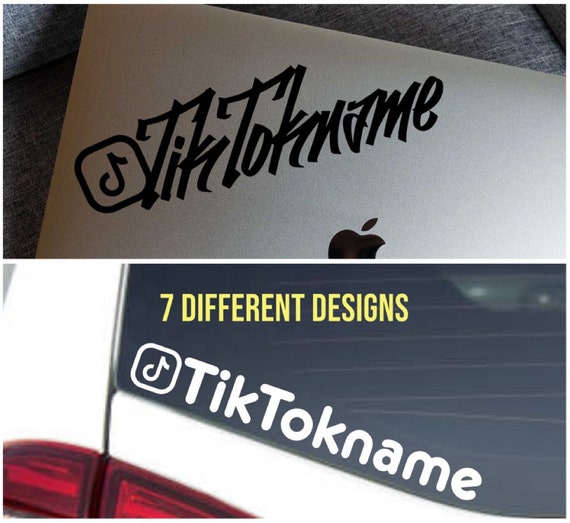 Custom Tik Tok Username Handle Decal Sticker Car Decal | Etsy