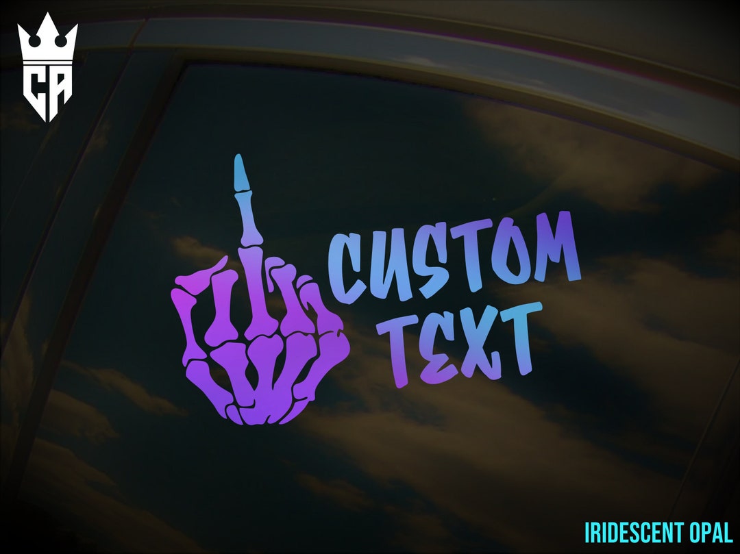Custom Fuck You Skeleton Hand Car Window Sticker Die Cut Vinyl Decal