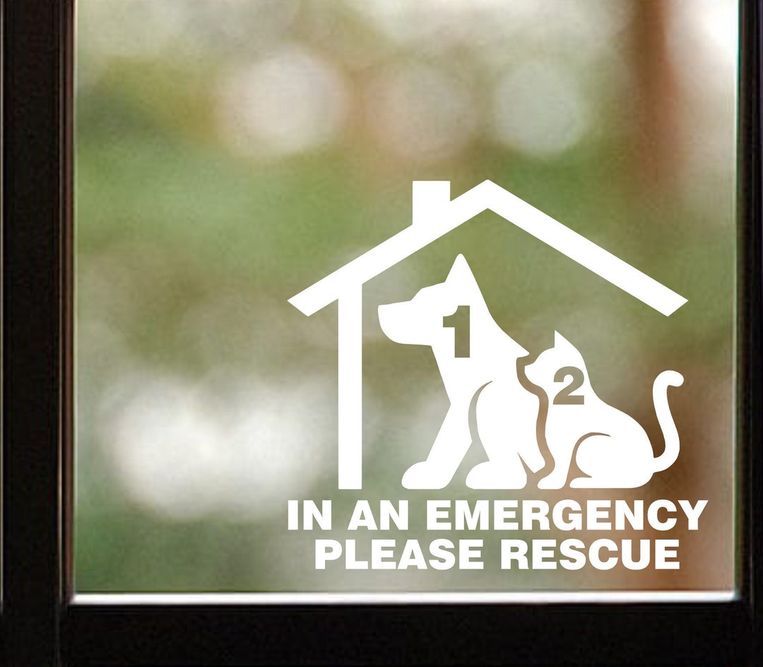 In Case of Emergency Please Rescue My Dog and Cat Sticker, Die-cut ...