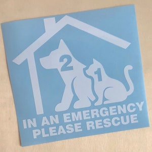 In Case of Emergency Please Rescue My Dog/cat Sticker [die-cut Vinyl ...