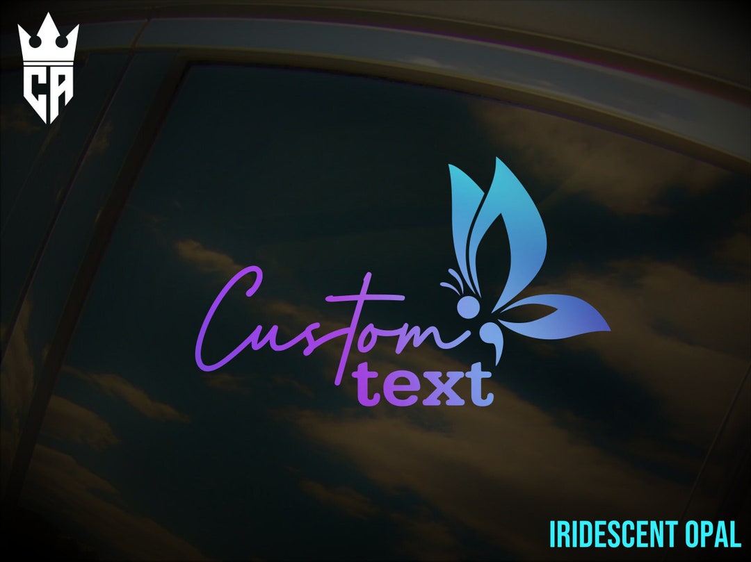 Custom Semicolon Butterfly Car Window Sticker, Die-cut Vinyl Decal - Etsy