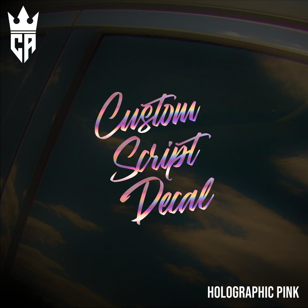 Custom Script Sticker, Die-cut Vinyl Decal - Etsy