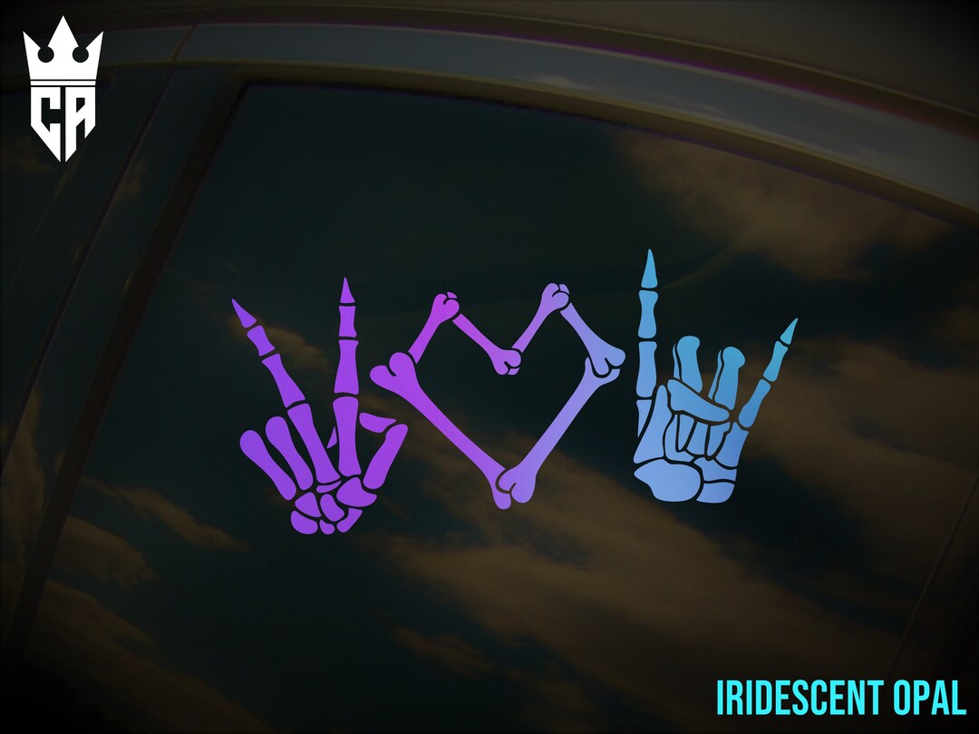 Peace, Love and Rock and Roll Car Window Sticker, Die-cut Vinyl Decal ...