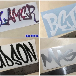 Custom Graffiti Name Sticker, Die-cut Vinyl Decal - Etsy