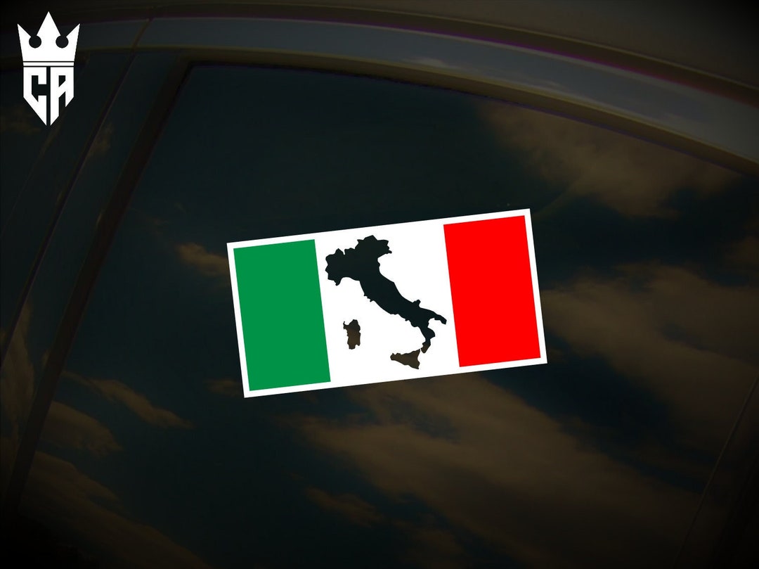 Italy Flag With Boot Car Decal Window Sticker, Die-cut Vinyl Decal - Etsy