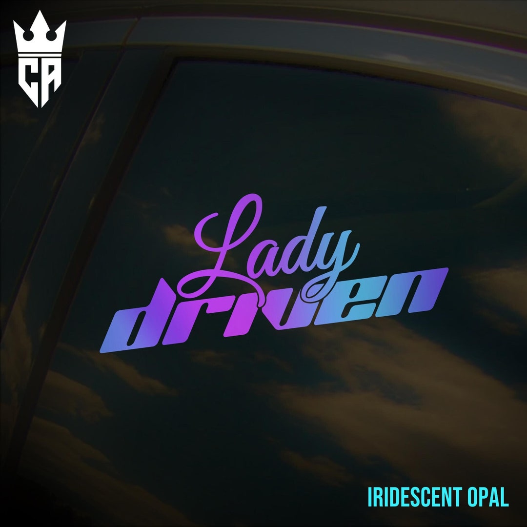 Lady Driven Car Window Sticker, Die-cut Vinyl Decal - Etsy